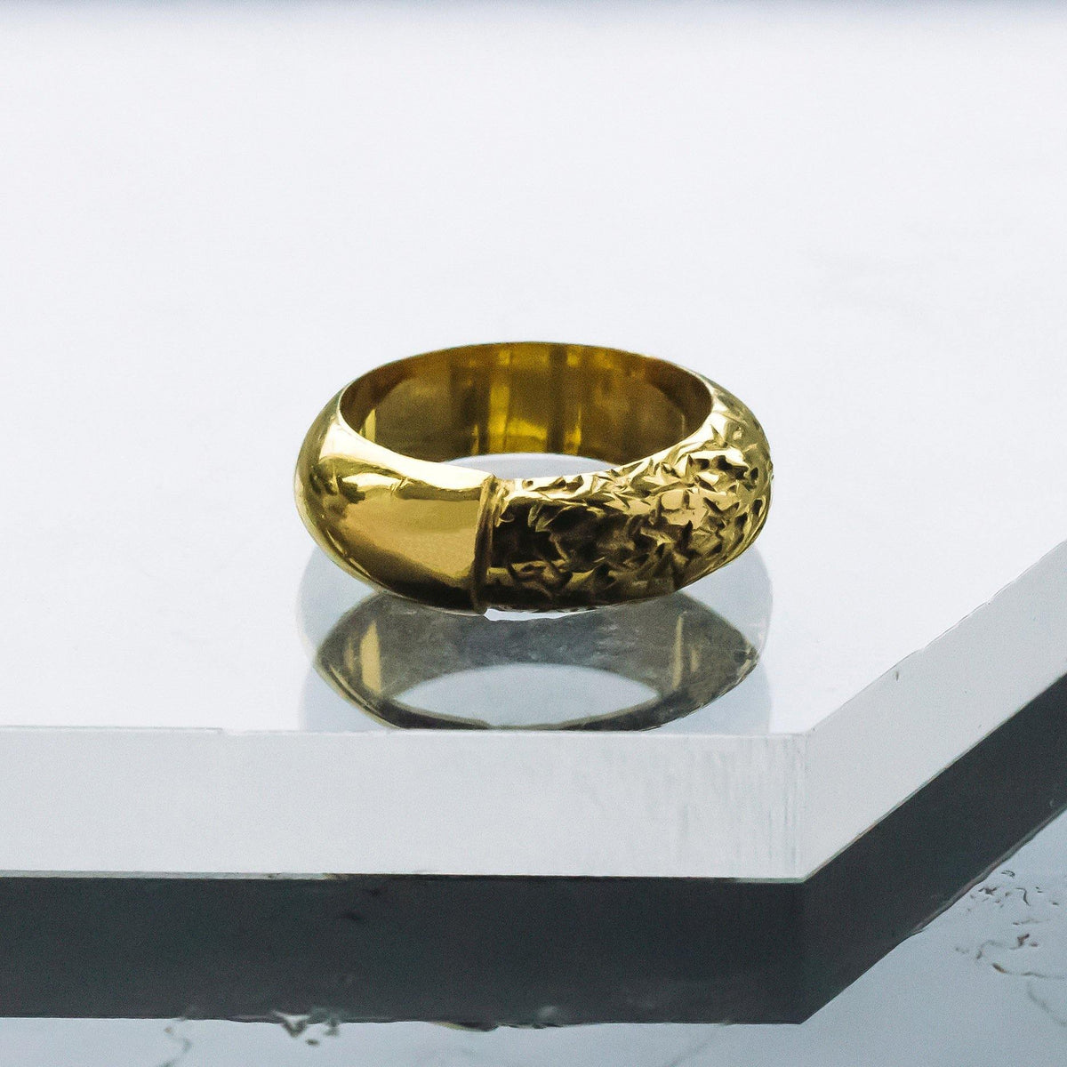Gradient Band Ring – 22ct Gold Plated Sterling Silver | Handcrafted Un ...